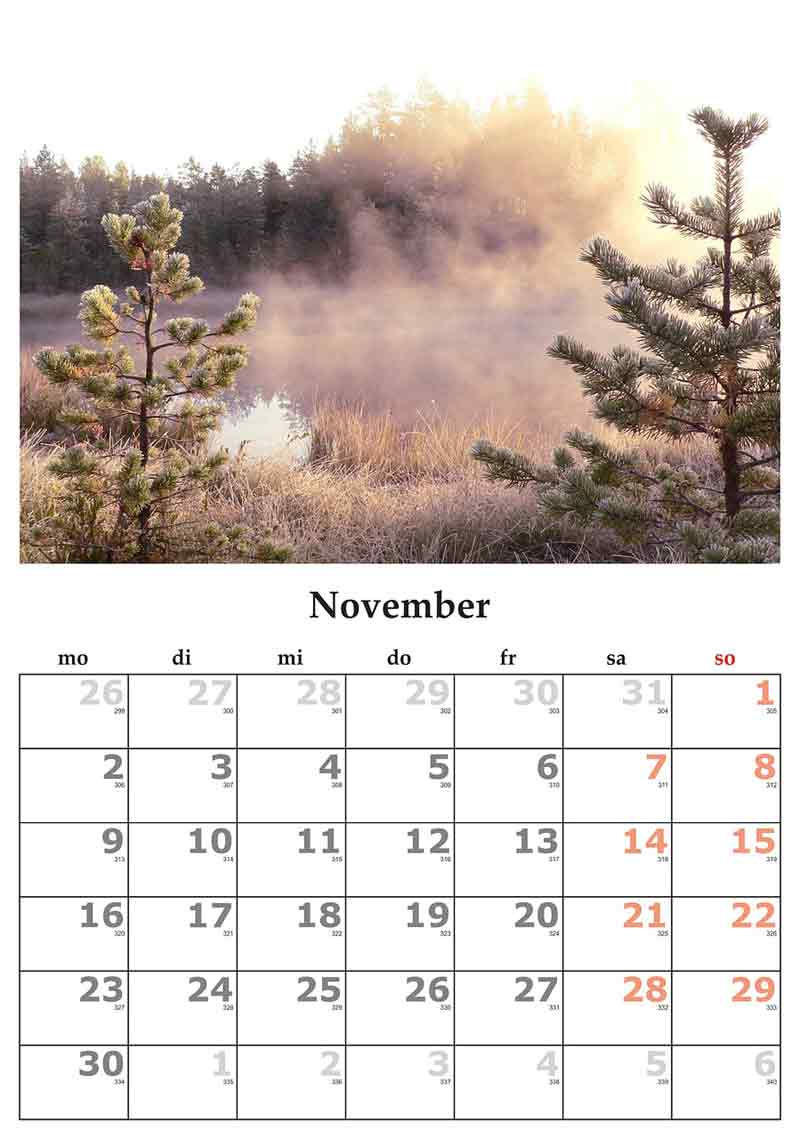 National Days in November - Overview Calendar - Country FAQ